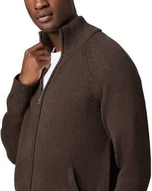 Paige Falberg Cotton & Cashmere Stand Collar Zip Sweater