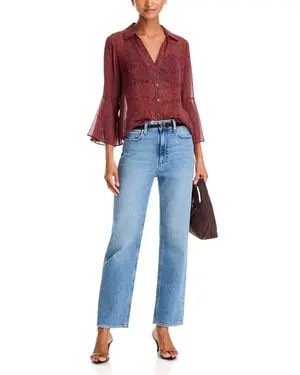 Paige Jasmeet Silk Bell Sleeve Blouse