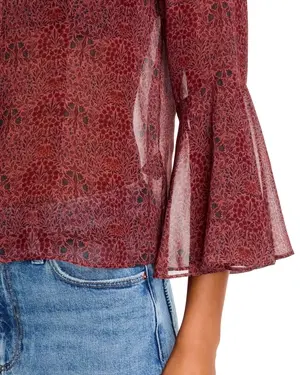 Paige Jasmeet Silk Bell Sleeve Blouse
