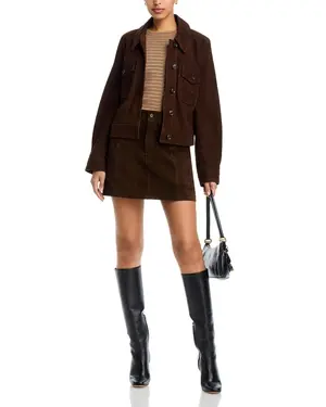 Paige Janelle Suede Mini Skirt