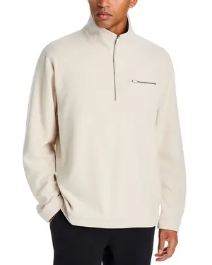 Vuori Aspen Stand Collar Quarter Zip Sweater - Bone