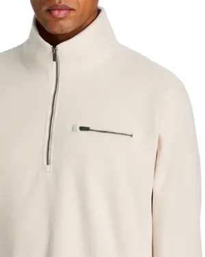 Vuori Aspen Stand Collar Quarter Zip Sweater - Bone