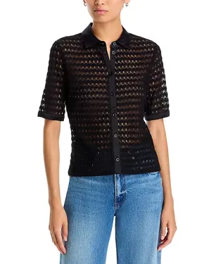 FRAME The Short Sleeve Bubble Stitch Shirt