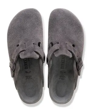 BIRKENSTOCK Boston Exquisite Clog Flats - Charcoal