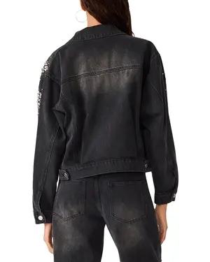Steve Madden Clarke Cotton Blend Embellished Jacket