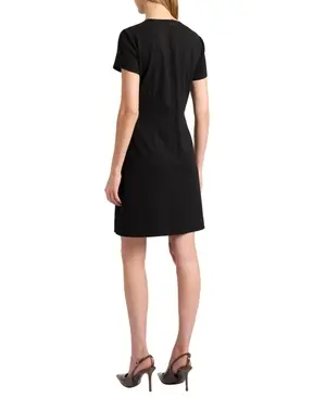 Santorelli Loni Short Sleeve A-line Dress In Soft Punto Milano