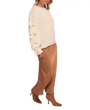 PETAL AND PUP Lover Tie Sleeve Knit Sweater