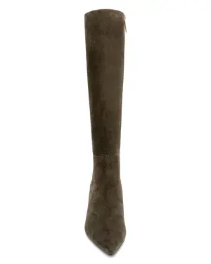 L'Agence Baxter Pointed Suede Boots - Olive Suede