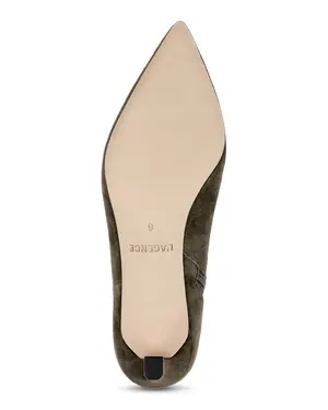 L'Agence Baxter Pointed Suede Boots - Olive Suede