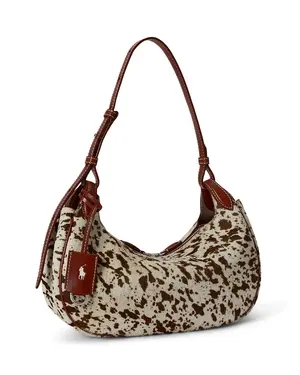 Polo Ralph Lauren Polo Play Calf Hair Shoulder Bag - Spotted Brown
