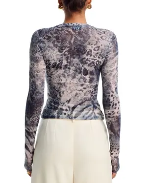 AFRM Kaylee Crewneck Mesh Top - Patchwork