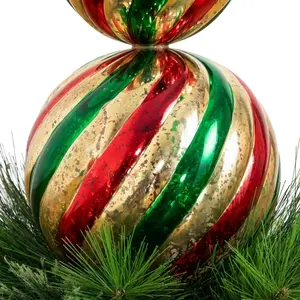 NEARLY NATURAL 3' Pre Lit Artificial Mixed Pine Topiary Tree