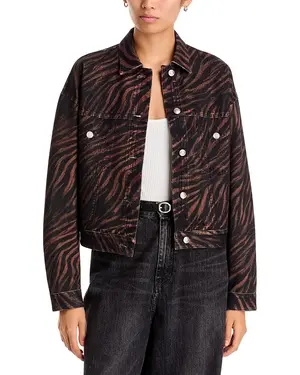Rag & Bone Miramar Printed Trucker Jacket - Zebra