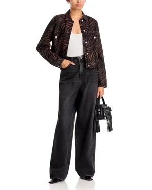 Rag & Bone Miramar Printed Trucker Jacket - Zebra