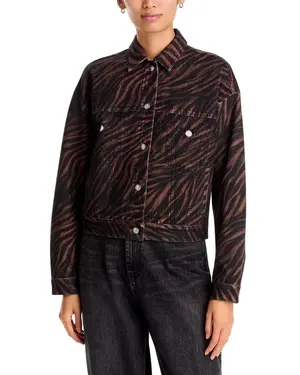 Rag & Bone Miramar Printed Trucker Jacket - Zebra
