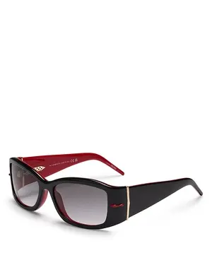 CHRISTIAN LOUBOUTIN Square Gradient Sunglasses, 58mm - Shiny Black/smoke Gradient