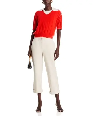Eileen Fisher Cotton Stretch Corduroy Ankle Straight Pants