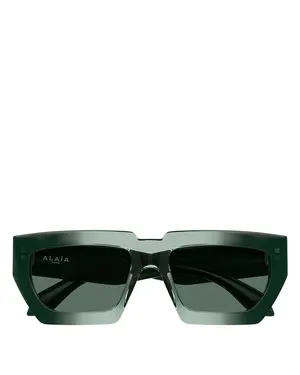 Alaïa Square Sunglasses, 56mm - Green