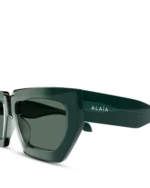 Alaïa Square Sunglasses, 56mm - Green