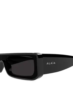 Alaïa Rectangular Sunglasses, 99mm - Black