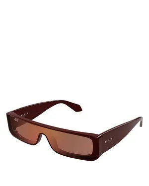 Alaïa Rectangular Sunglasses, 99mm - Red