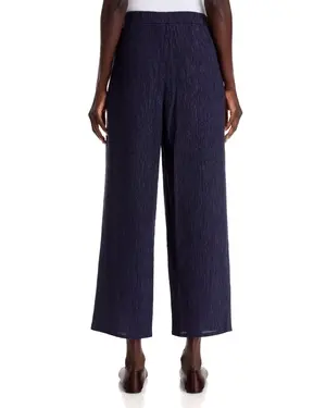 Eileen Fisher Plisse Wide Leg Ankle Pants