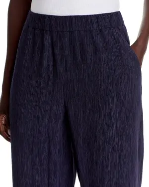 Eileen Fisher Plisse Wide Leg Ankle Pants