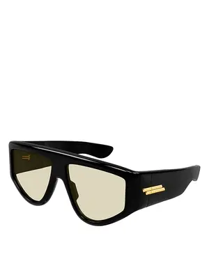Bottega Veneta Oversized Shield Sunglasses, 59mm - Black