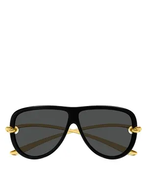 Bottega Veneta Knot Pilot Sunglasses, 61mm - Black