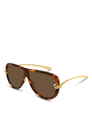 Bottega Veneta Knot Pilot Sunglasses, 61mm Havana
