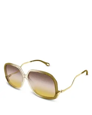Chloé Square Sunglasses, 60mm Beige