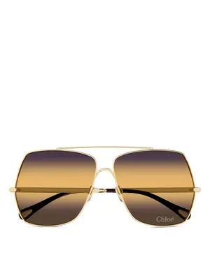 Chloé Rectangular Sunglasses, 62mm