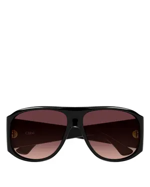 Chloé Izia Pilot Sunglasses, 60mm - Black