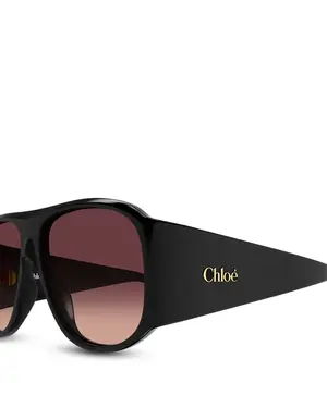 Chloé Izia Pilot Sunglasses, 60mm - Black