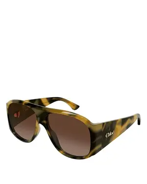 Chloé Izia Pilot Sunglasses, 60mm - Havana