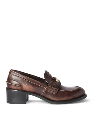 Miu Miu Deco Penny Loafers - Ebano