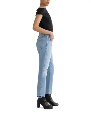 AGOLDE Riley High Rise Straight Crop Jeans In Steam