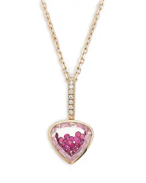 Moritz Glik 18k Yellow Ruby & Diamond Kaleidoscope Shaker Heartish Charm Pendant - Gold
