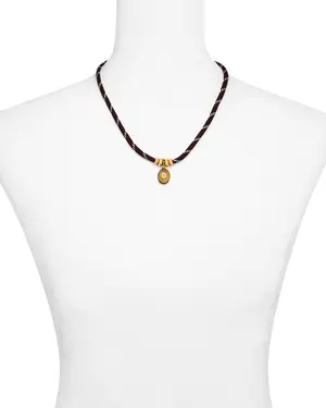 Aqua Crystal & Stone Cord Pendant Necklace, 16-18 Exclusive