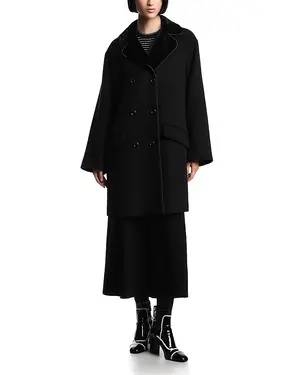 Emporio Armani Wool And Faux Fur Coat