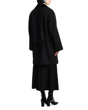 Emporio Armani Wool And Faux Fur Coat