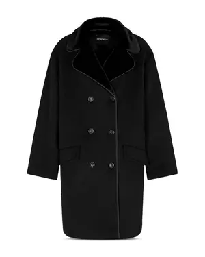 Emporio Armani Wool And Faux Fur Coat