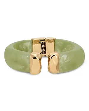 Ettika Carved Relic Cuff Bracelet - Olive