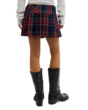 Free People London Calling Pleated Mini Kilt