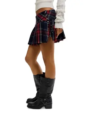 Free People London Calling Pleated Mini Kilt