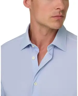 Boggi Milano Micro Patterned Stretch Nylon Slim Fit B Tech Shirt