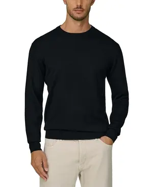Boggi Milano Extrafine Merino Wool Crew Neck Jumper - Black