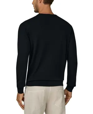 Boggi Milano Extrafine Merino Wool Crew Neck Jumper - Black