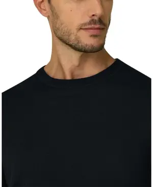 Boggi Milano Extrafine Merino Wool Crew Neck Jumper - Black