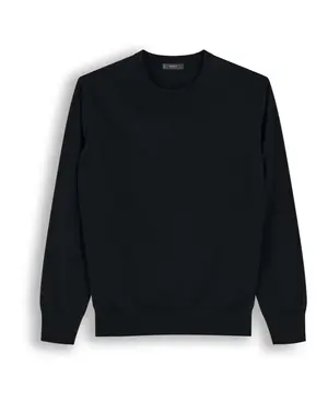 Boggi Milano Extrafine Merino Wool Crew Neck Jumper - Black